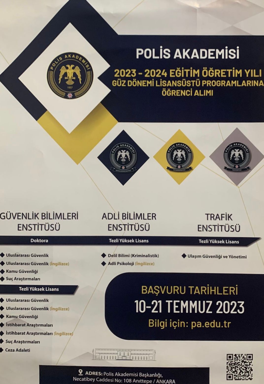 Adli Bilimler Enstitüsü 2023-2024 Eğitim Öğretim Yılı Güz Dönemi Lisansüstü Programlara Öğrenci ...